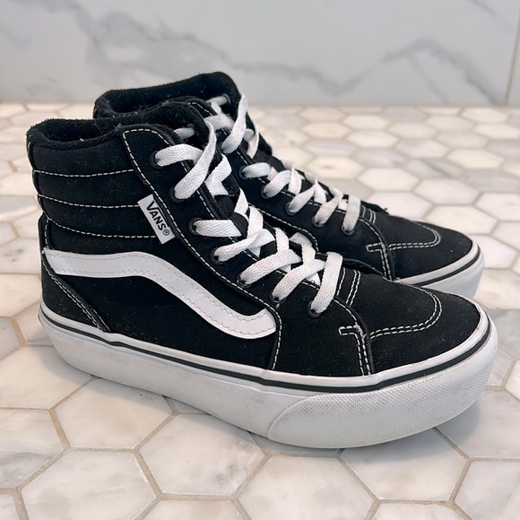 Vans | Shoes | Vans Sk8 Stackform Platform Black White Checker Lace Up ...